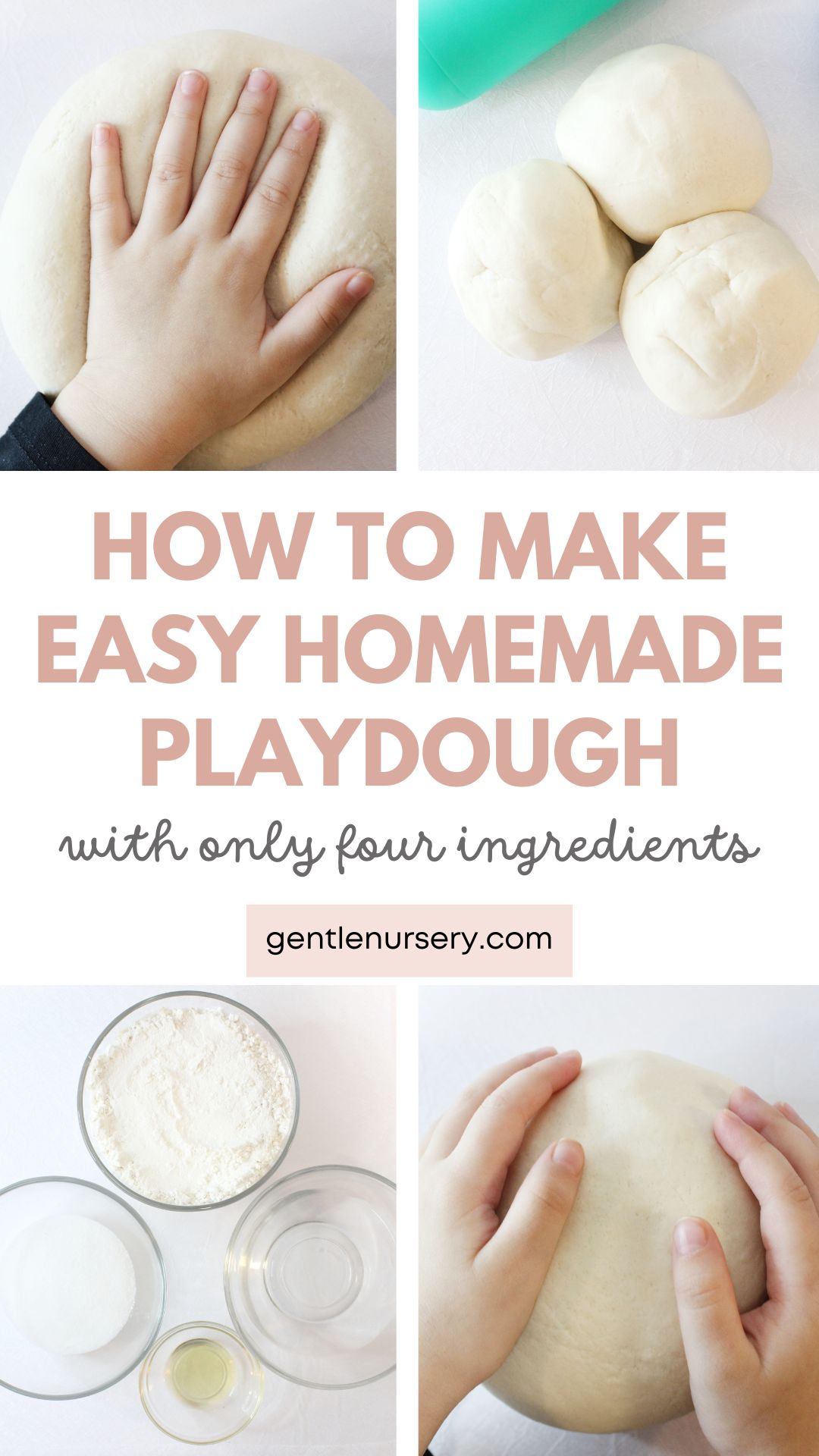 SUPER EASY Homemade Playdough Recipe (Only 4 Ingredients!)